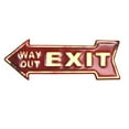 TreasureGurus Embossed Metal Fire Exit Arrow Sign, Vintage Weathered ...