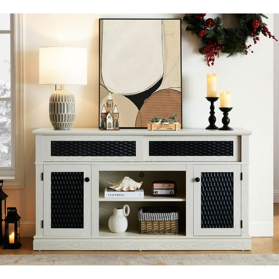 Embossed Pattern Feature | Serves as Buffet Cabinet or TV Stand in Any ...