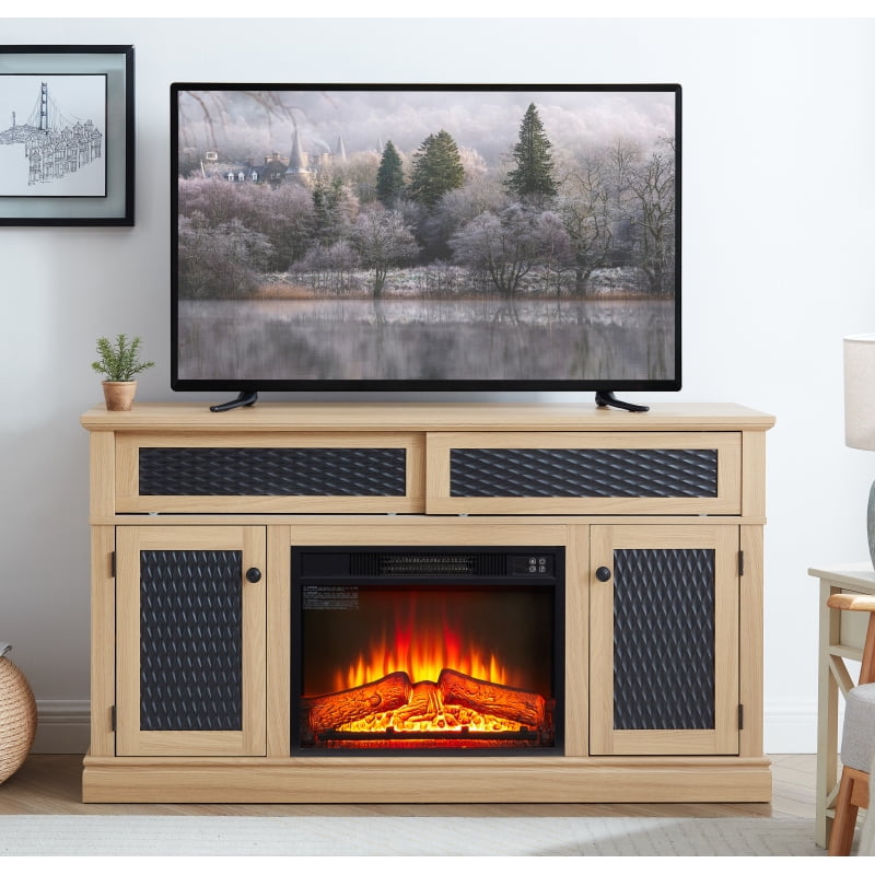 Embossed Pattern TV Stand with 23" fireplace insert,, TV and Media ...