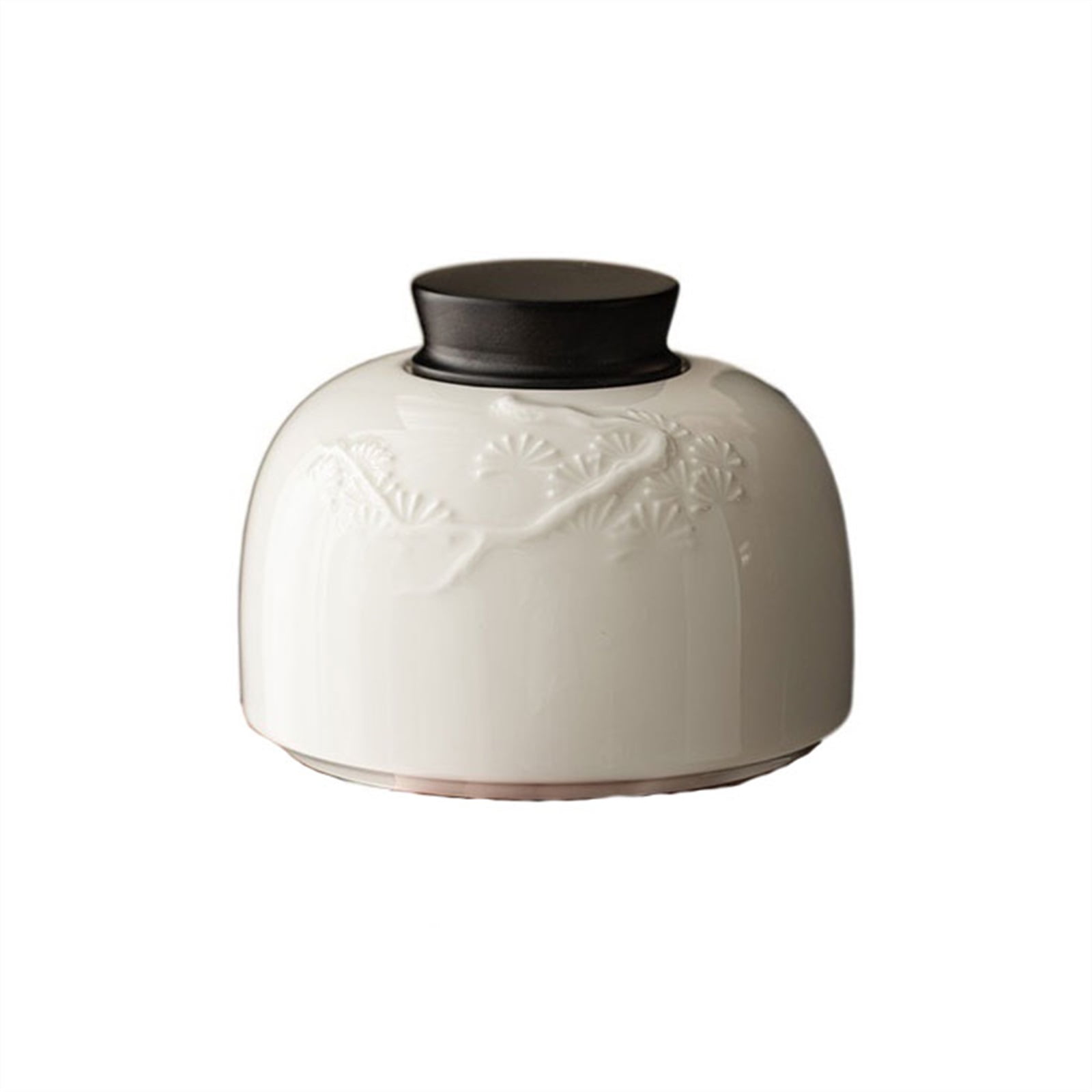Embossed Pine Tree Ceramic Tea Canister Sealed Storage Jar Household ...