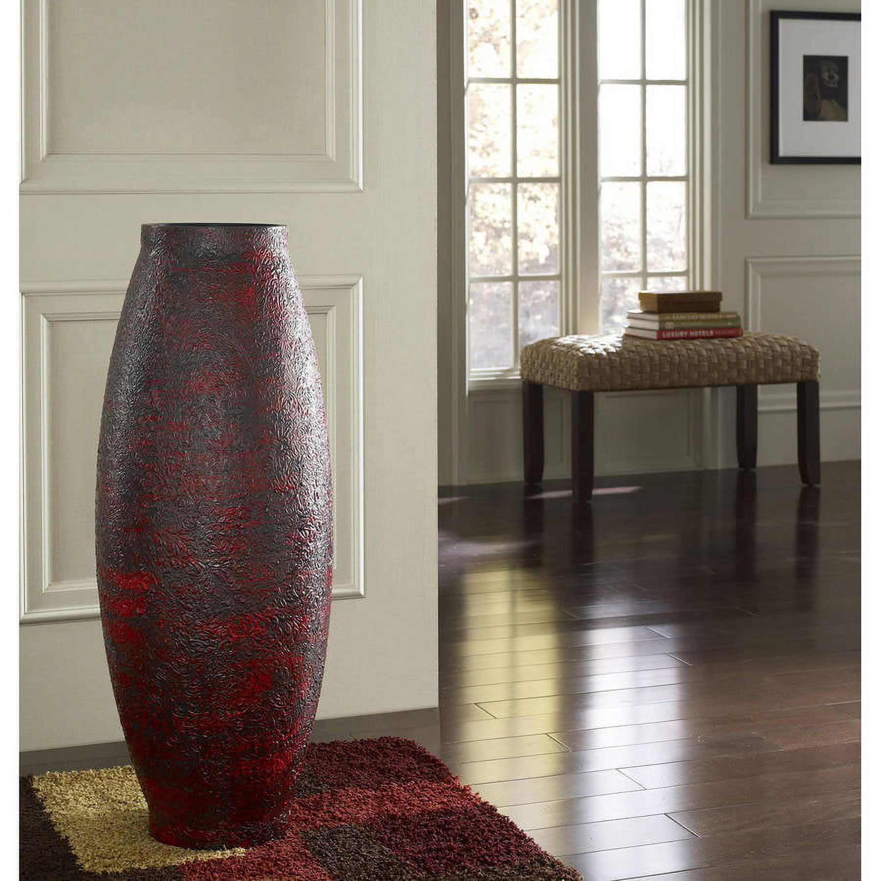 Embossed Red Decorative Vase - Walmart.com