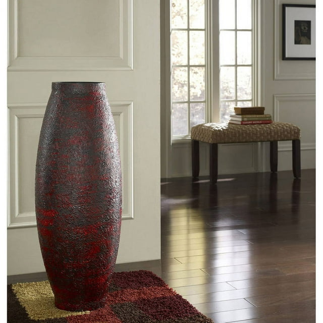 Embossed Red Decorative Vase - Walmart.com