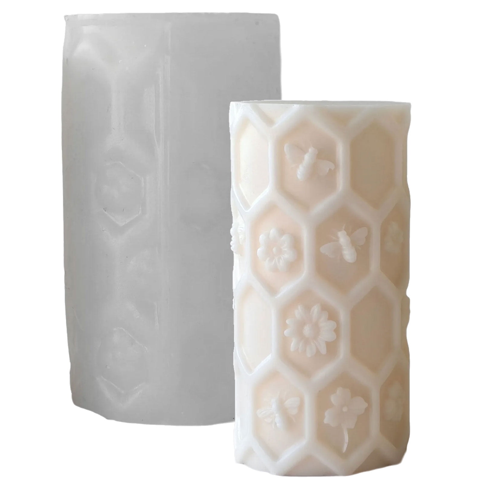 Embossed Silicone Molds for Epoxy Resin Handmade Soap Cylinder Shape ...