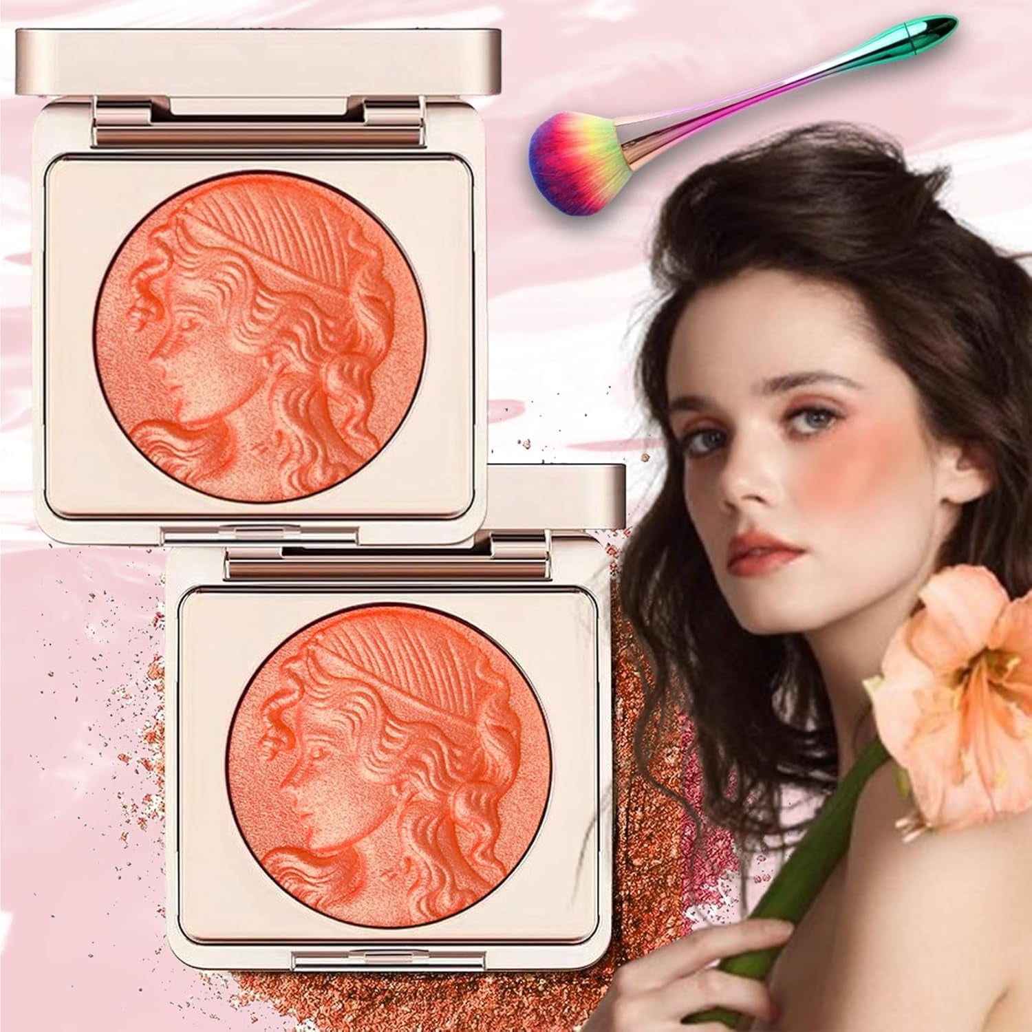 Embossed Smooth Powder Blush Palette for Cheeks, Embossed Girl Blush ...