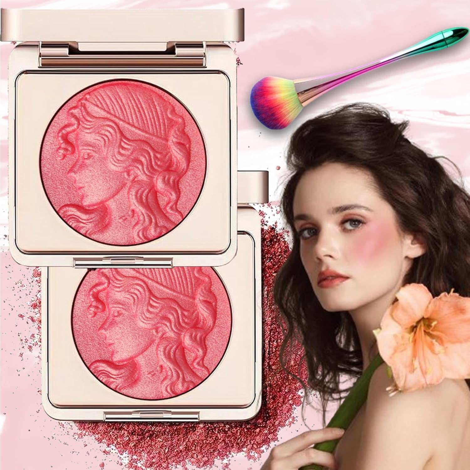 Embossed Smooth Powder Blush Palette for Cheeks, Embossed Girl Blush ...