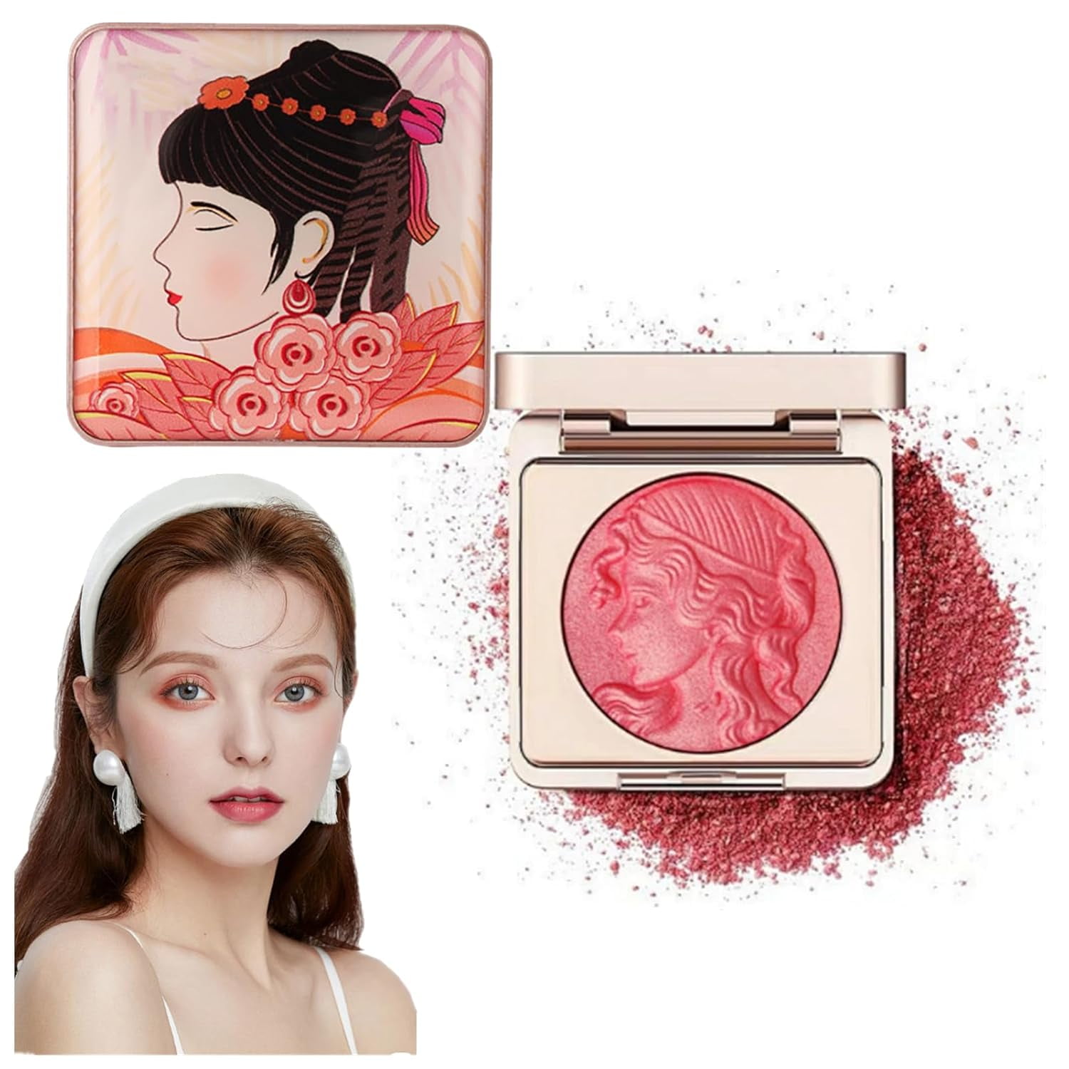 Embossed Smooth Powder Blush Palette For Cheeks - Embossed Girl Blush ...