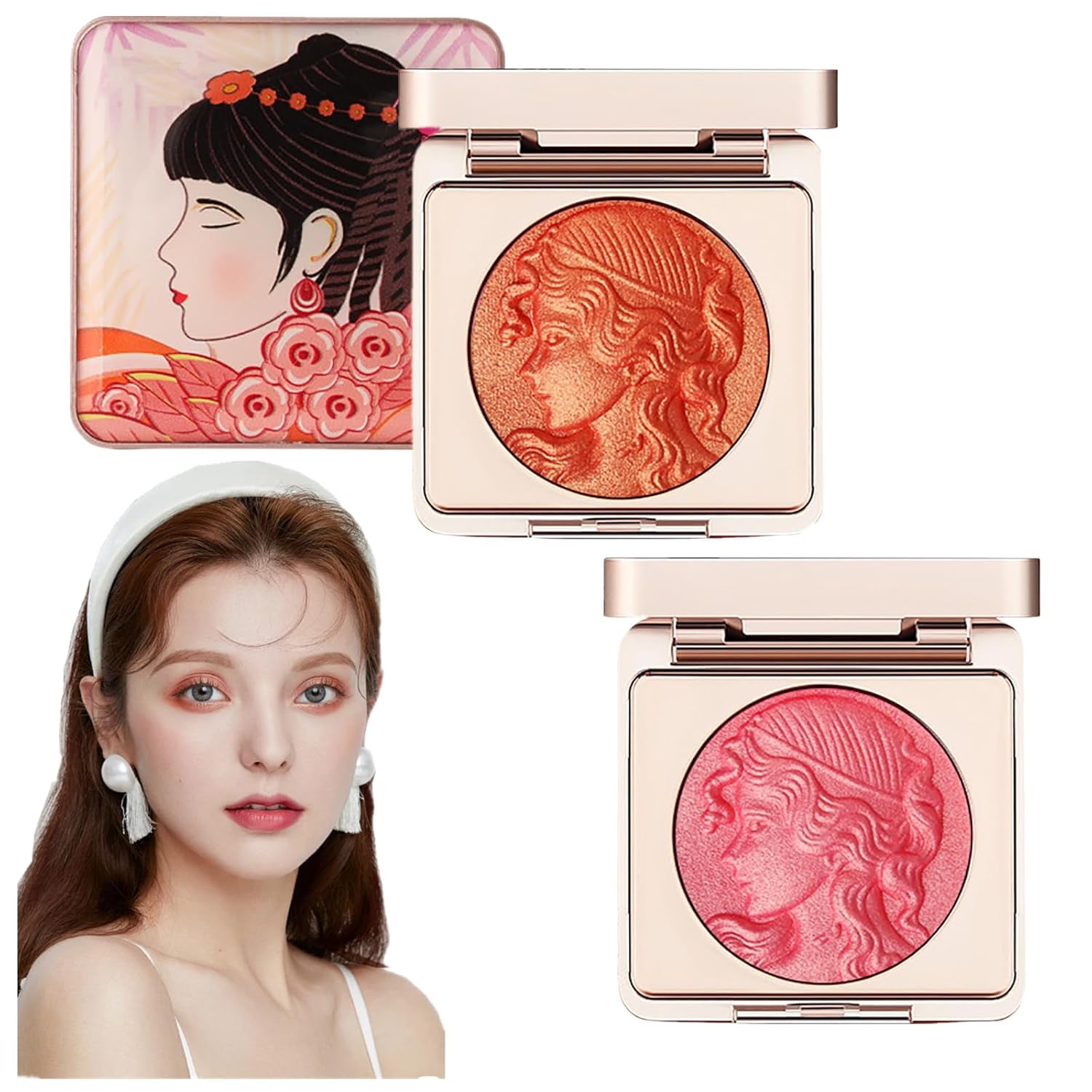 Embossed Smooth Powder Blush Palette For Cheeks - Embossed Girl Blush ...