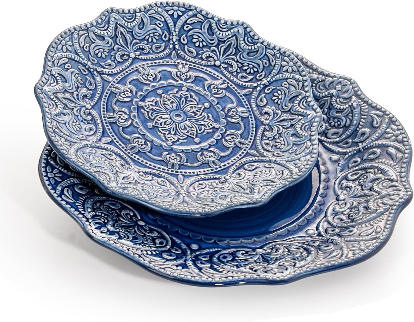 Embossed Stoneware Fine Dining Dinnerware, Antique Baroque Style ...