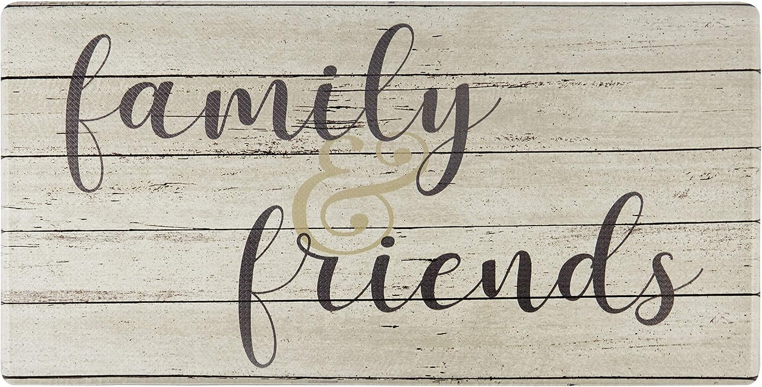 Embossed Themed Anti Fatigue Kitchen Mat, Cushioned Runner Rug with Non ...