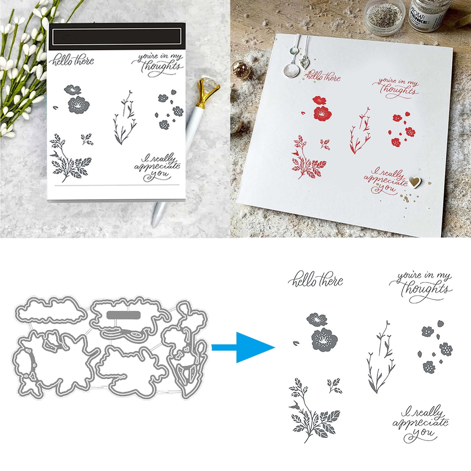 Embossing Crafts Cutting Crafts Metal DIY Letter Flower Scrapbooking ...