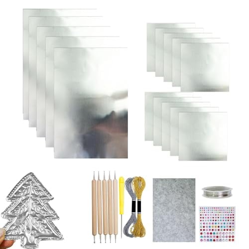 Embossing Foil Sheets, 15 Pieces Metal Embossing Foil Art Kit, Aluminum ...