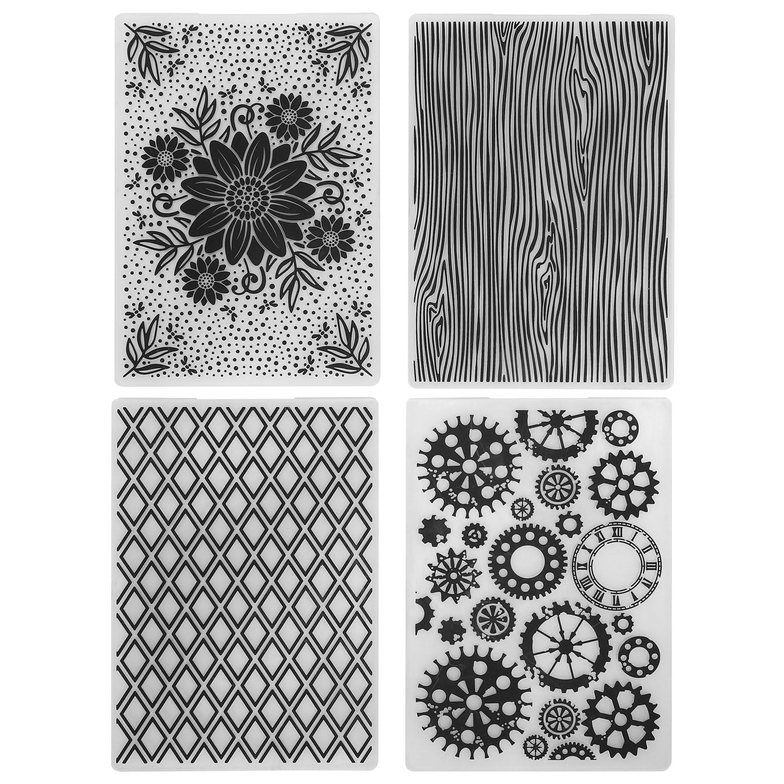 Embossing Folders, 4Pcs Plastic DIY Templates for Card Making ...