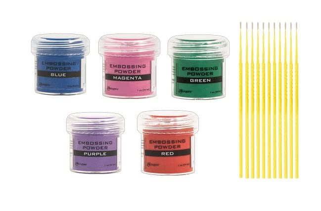 Ranger Embossing Powder Bundle - Blue, Magenta, Green, Purple and Red ...
