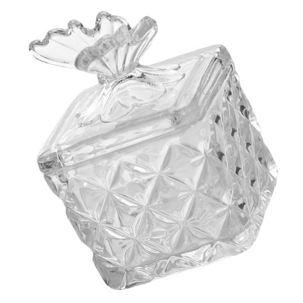 Embossment Pattern Food Container Glass Coffee Beans Jar Cube Sugar ...