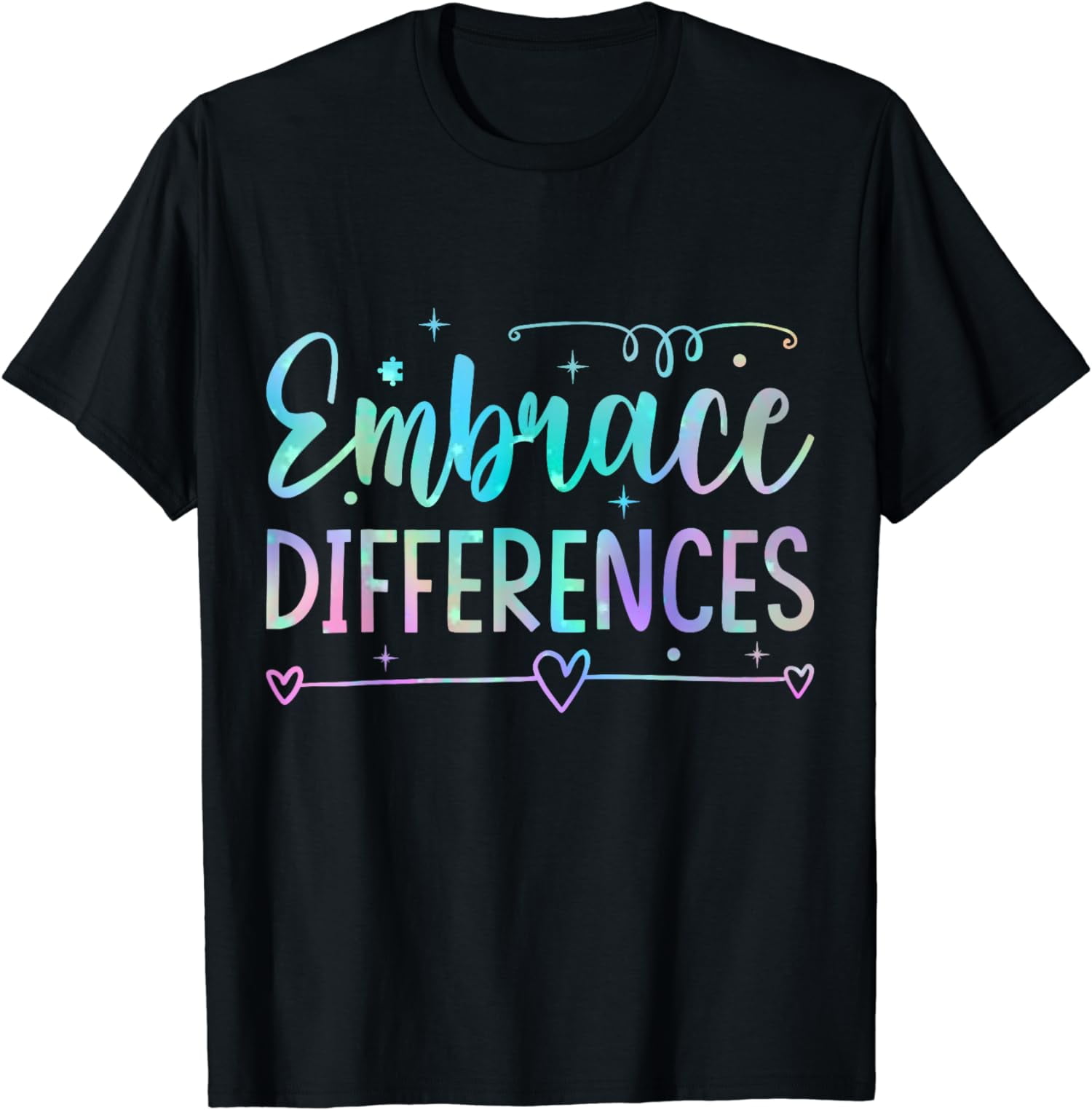 Embrace Differences Autism Awarness Kids Gifts T-Shirt - Walmart.com