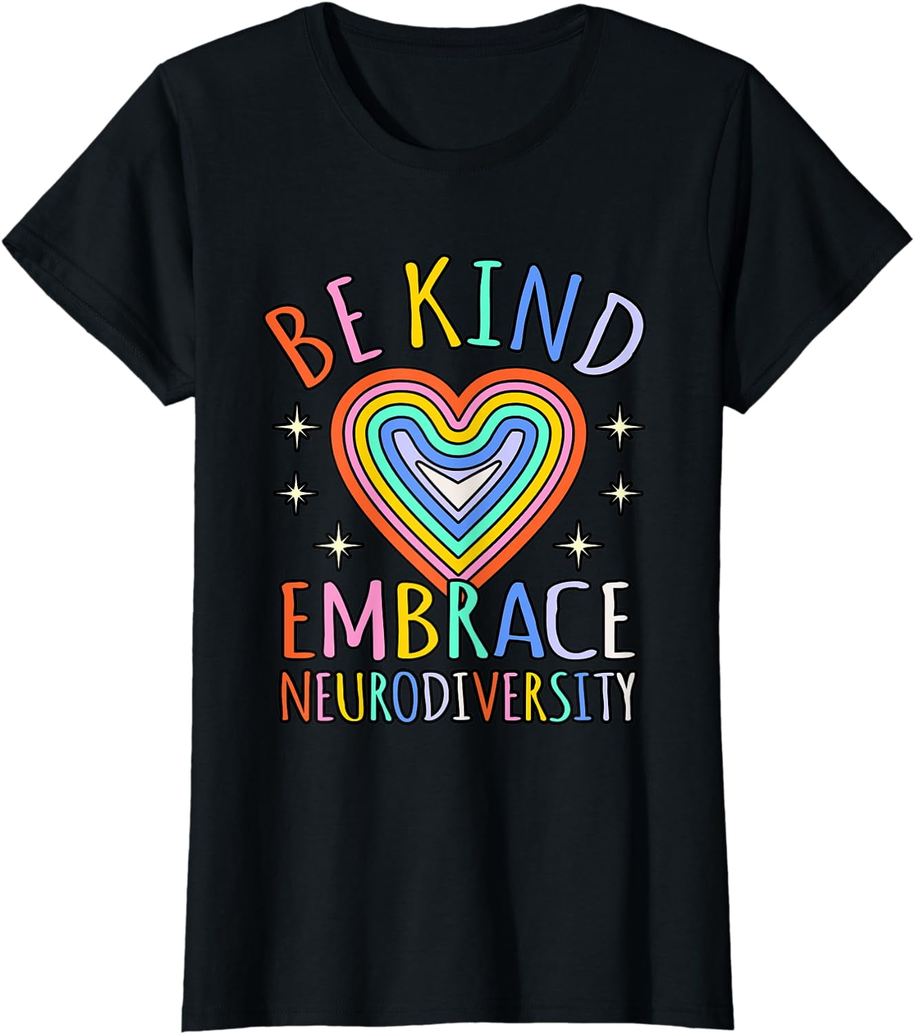 Embrace Neurodiversity ADHD Awareness Orange Ribbon Graphic T-Shirt ...