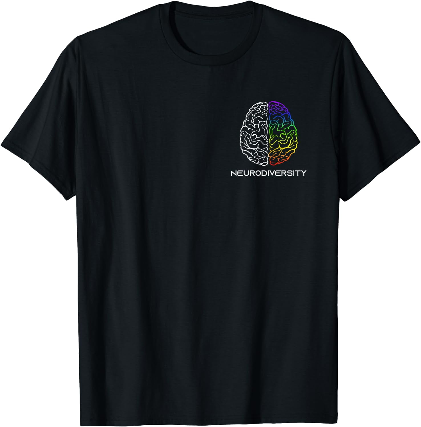 Embrace Neurodiversity Autism ADHD ASD Rainbow Brain T-Shirt - Walmart.com