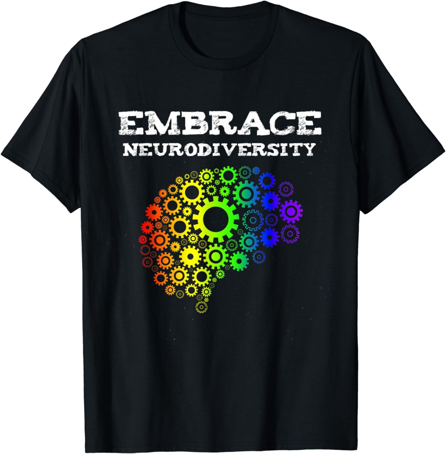 Embrace Neurodiversity Autism ADHD Rainbow Brain Screws T-Shirt ...