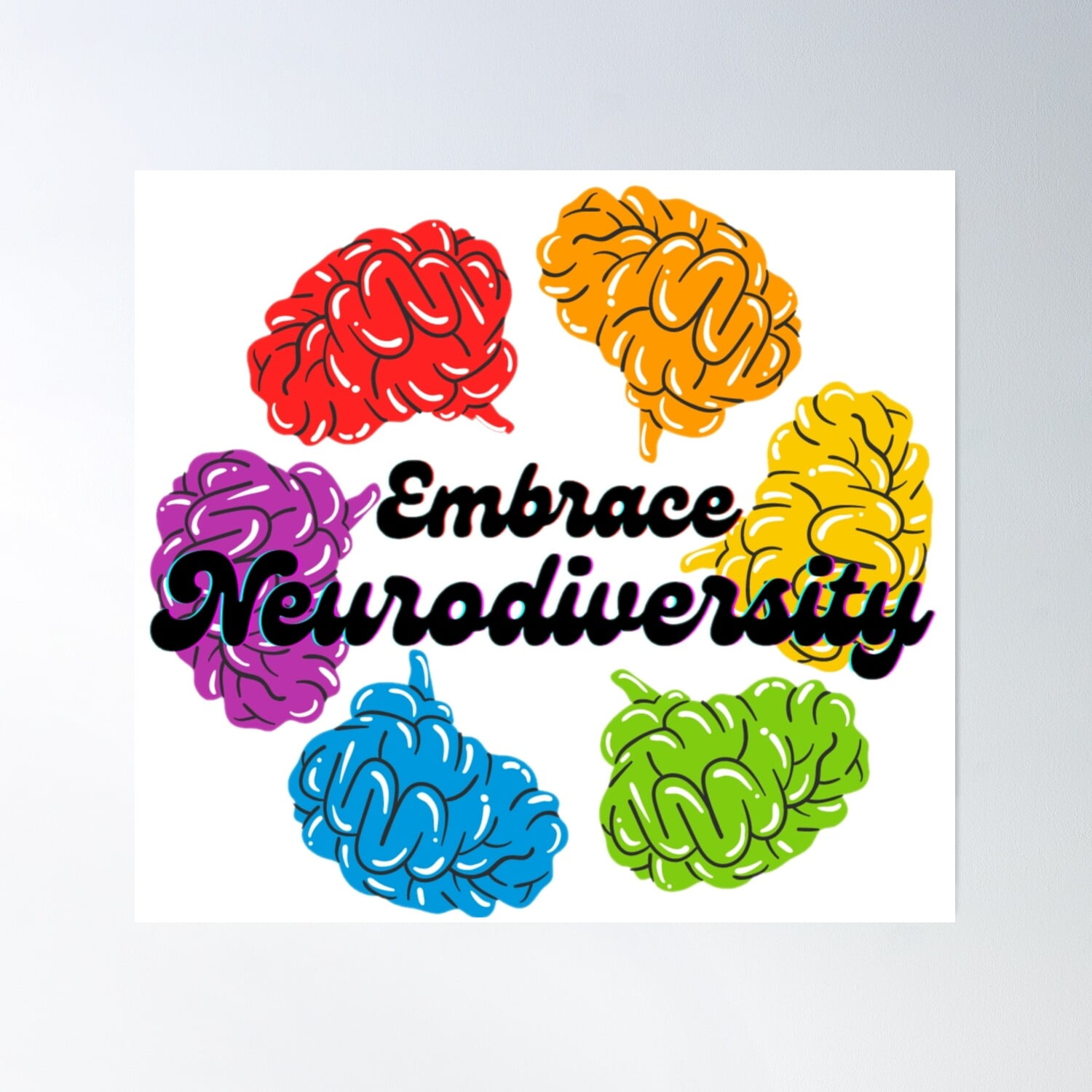 Embrace Neurodiversity Poster Wall Art, Modern Wall Decor, 30x30 ...