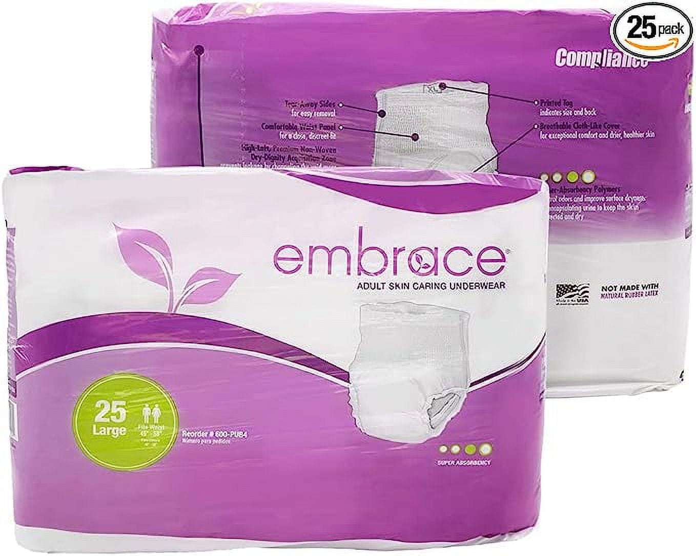 Embrace™ Premium Protection Incontinence Underwear, Maximum Absorbency ...