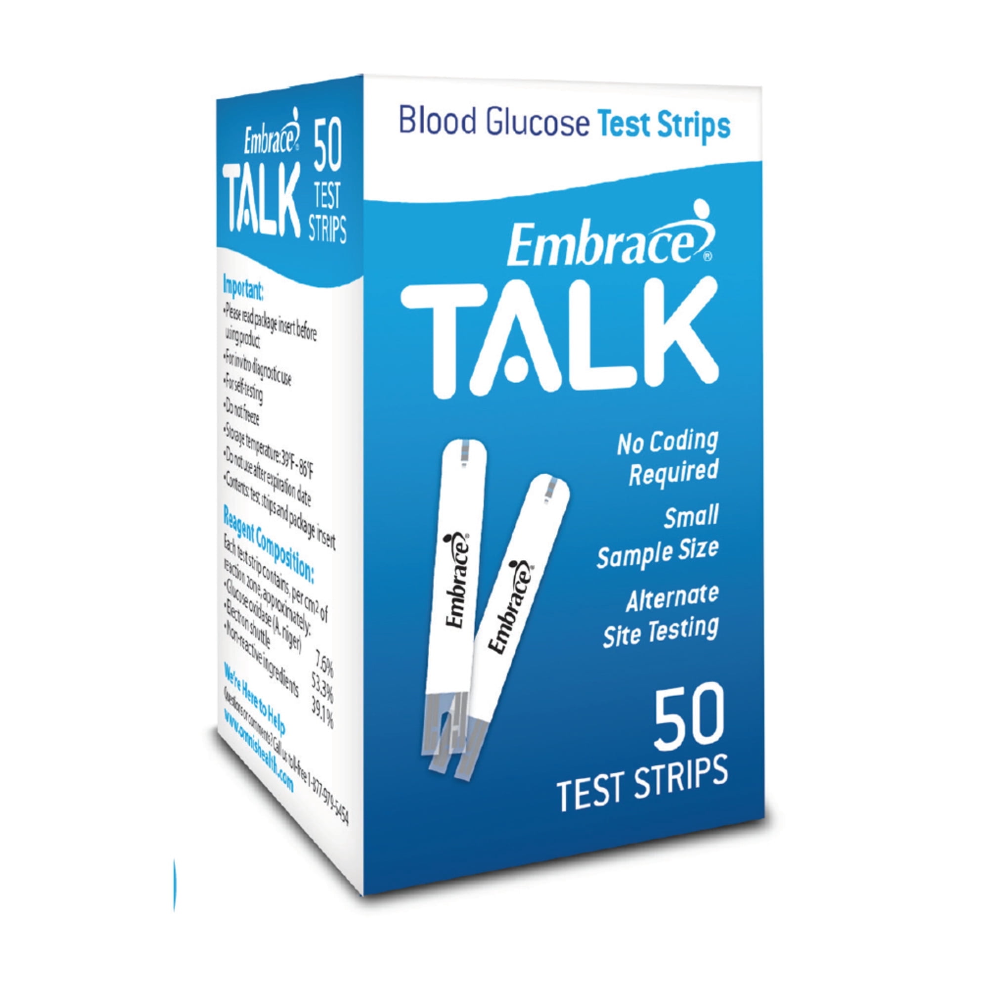 Embrace Talk Blood Glucose Test Strips, Case of 200 - Walmart.com