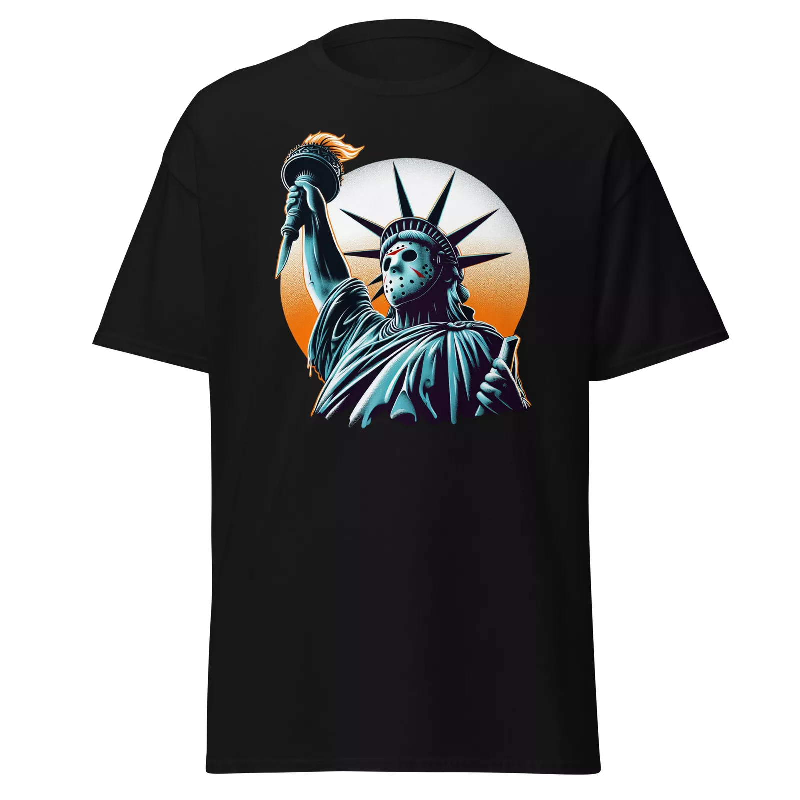 Embrace The Horror With Our Jason Voorhees Statue Of Liberty T-shirt ...