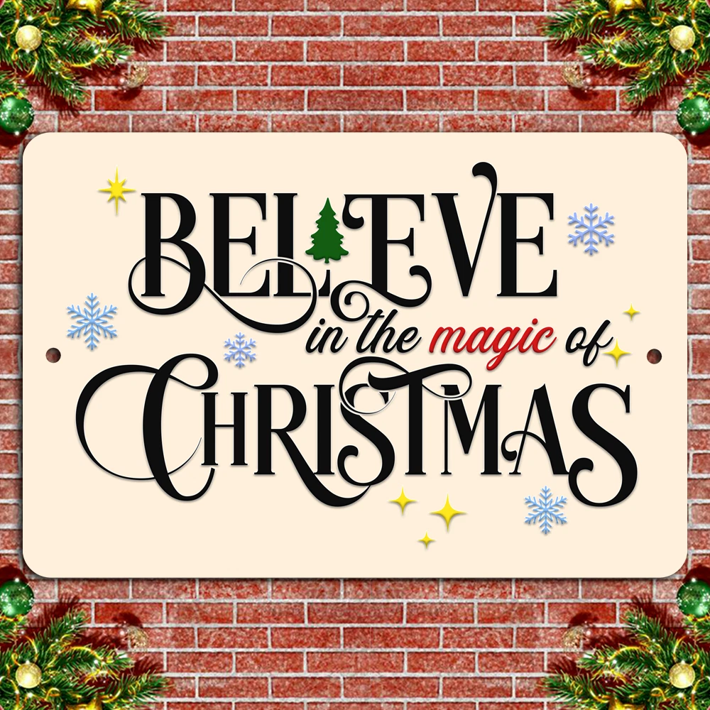 Embrace The Magic Of Christmas - Rustic Metal Sign - Walmart.com