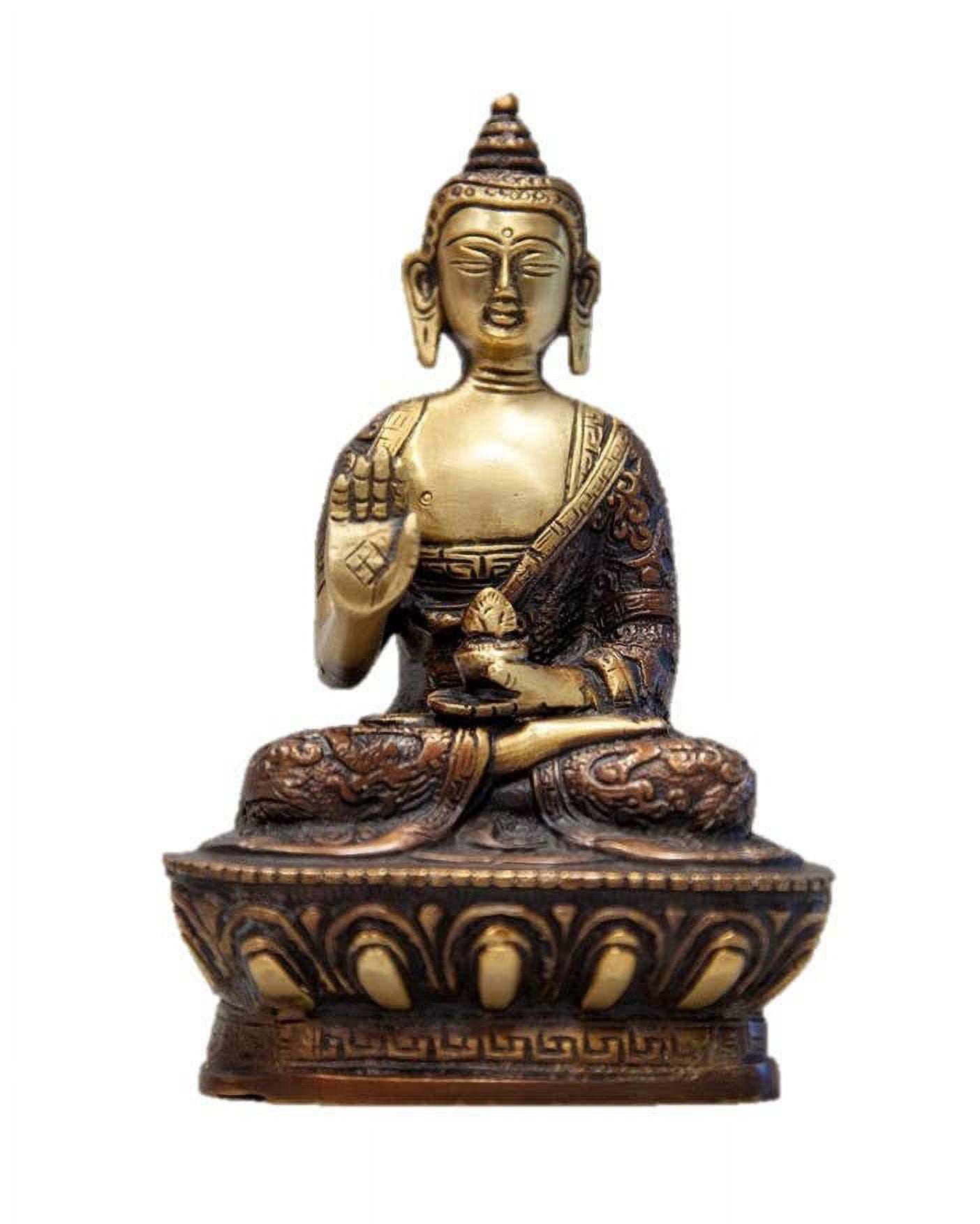 Embrace Tranquility: 7" Brass Buddha in Meditation - Walmart.com