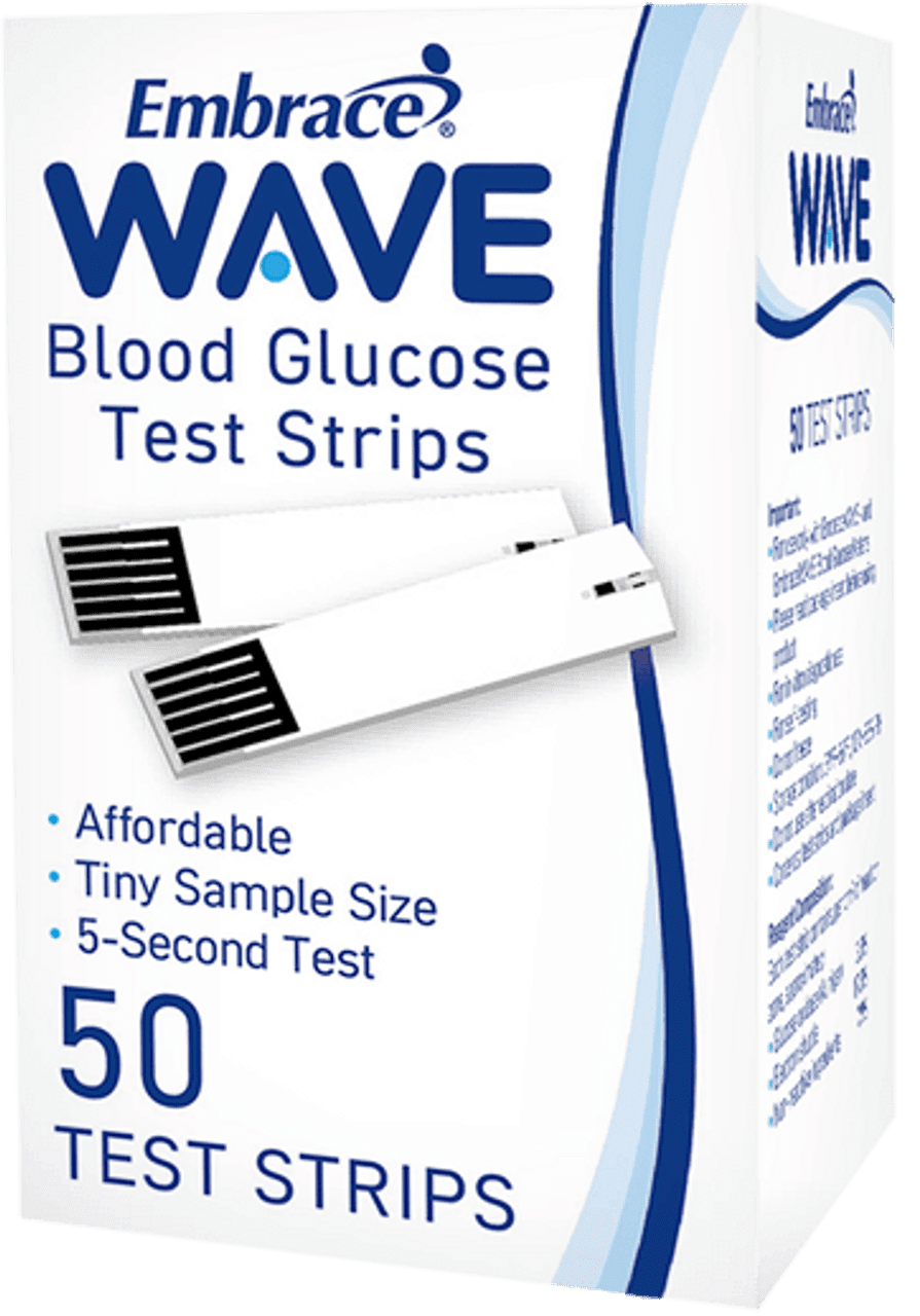 Embrace WAVE Blood Glucose Test Strips, Box of 50 HSA/FSA Eligible ...