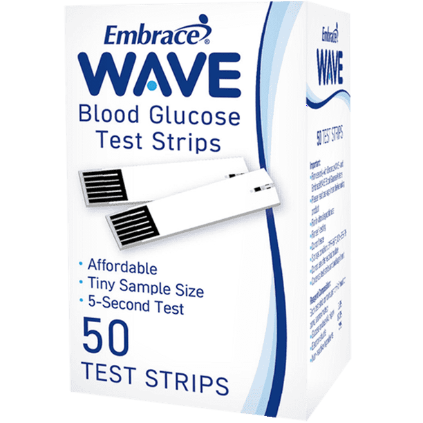 Embrace WAVE Blood Glucose Test Strips, Box of 50 - Walmart Business ...