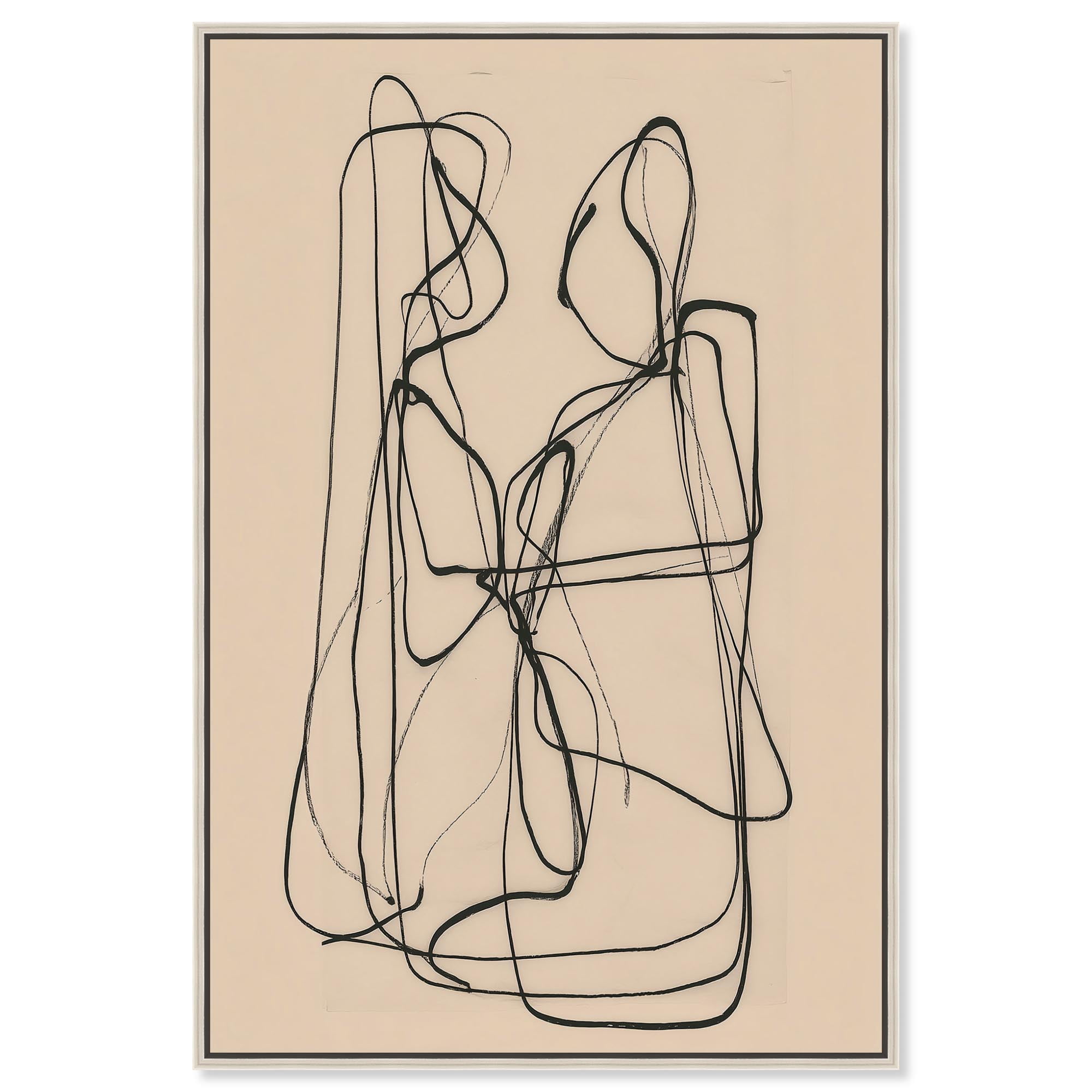 Embrace of Lines I Canvas Line Wall Decor by Art Remedy, Silver Frame ...