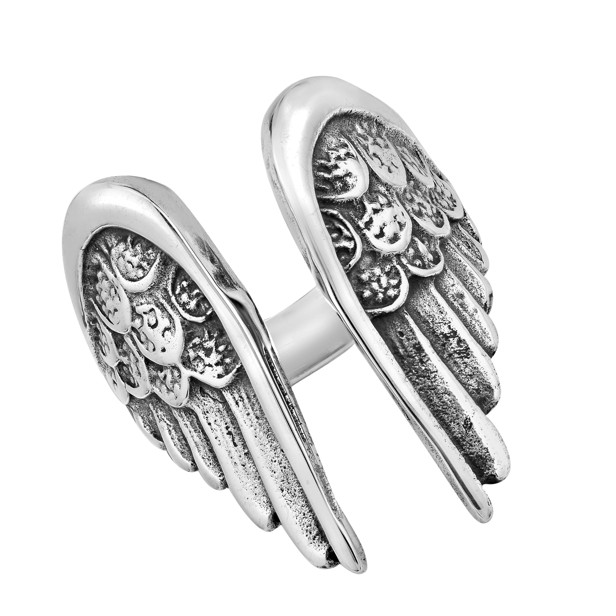 Embracing Wings of an Angel Wrap Open-Ended Sterling Silver Ring-5 ...