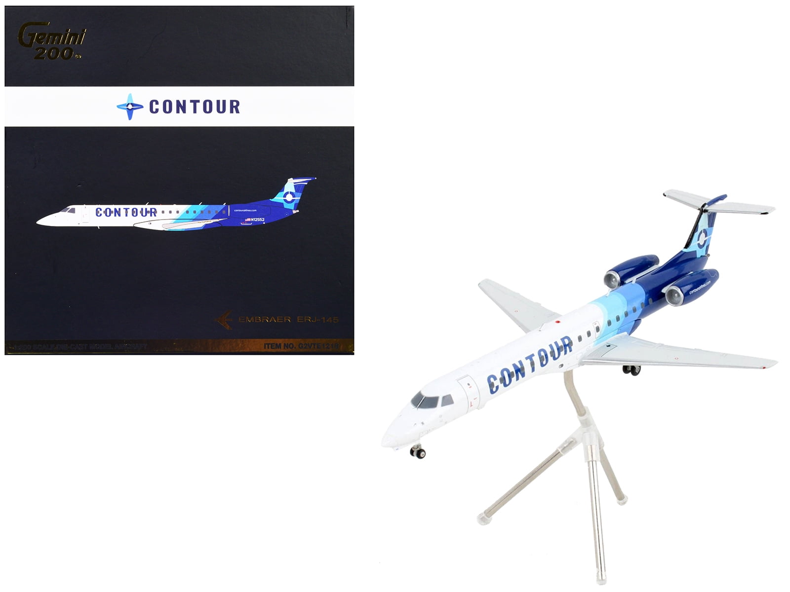 Embraer ERJ-145 Commercial Aircraft "Contour Airlines" White and Blue ...