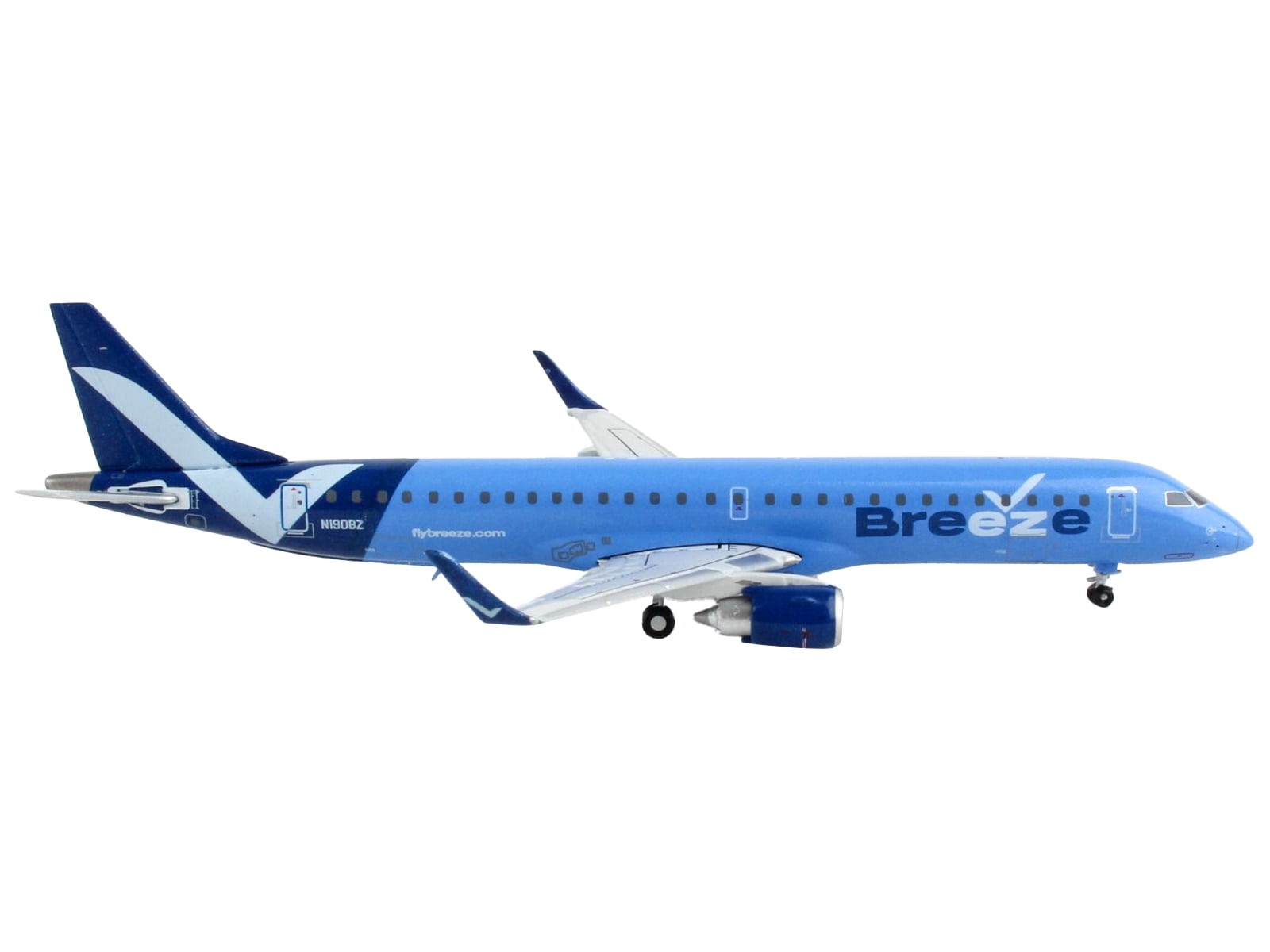 Embraer ERJ-195 Commercial Aircraft "Breeze Airways" Blue 1/400 Diecast ...