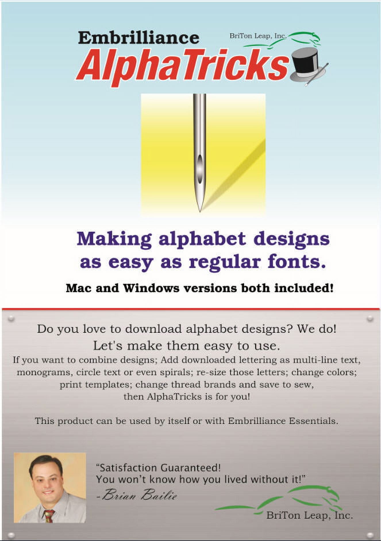 Embrilliance AlphaTricks Embroidery Font Software - Walmart.com