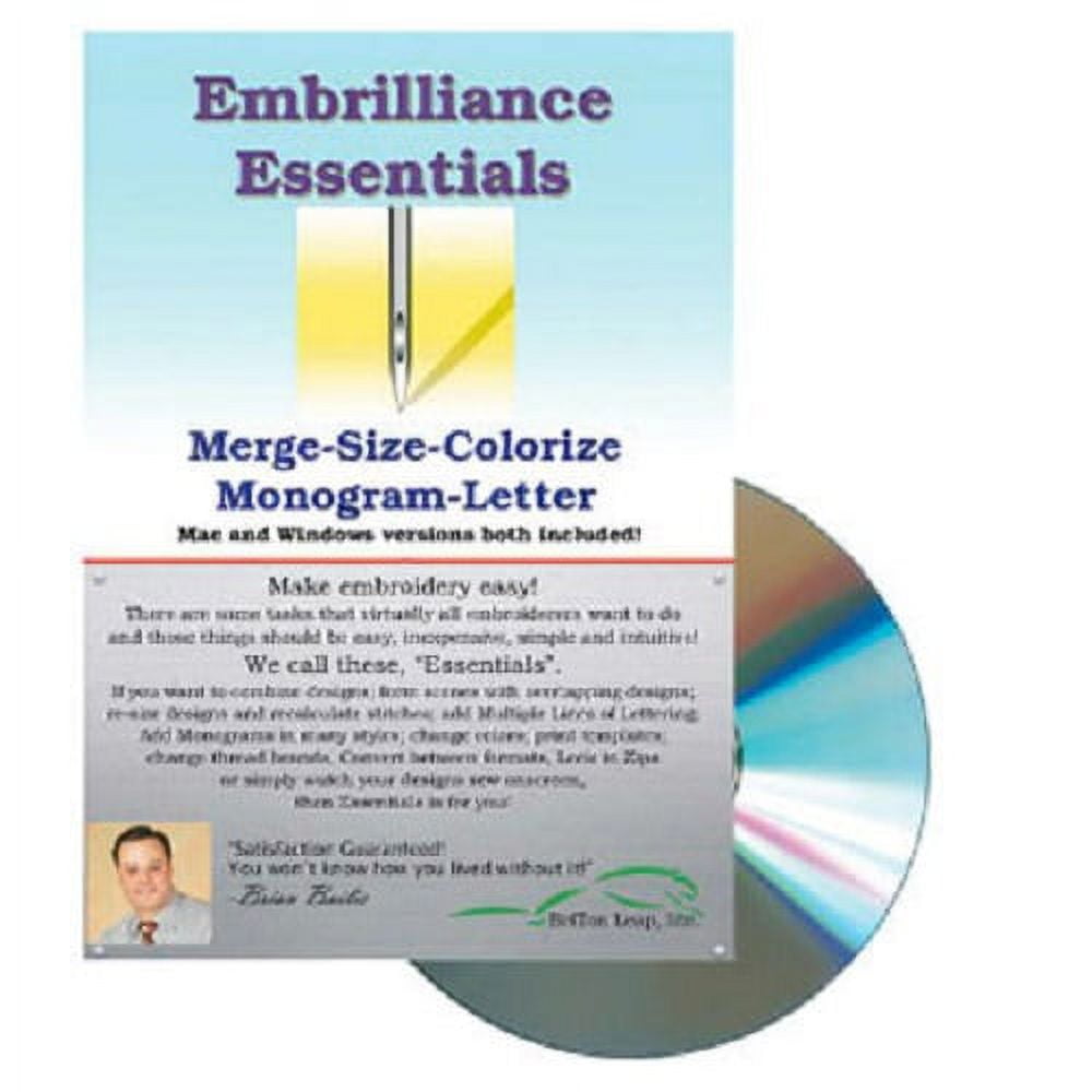 Embrilliance Essentials Embroidery Software, Mac and Windows, 14 Fonts ...