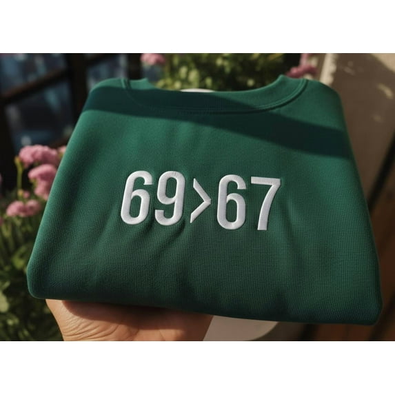 Embroidered 69 Greater Than 67 Sweatshirt, Trending 67 Meme Shirt ...