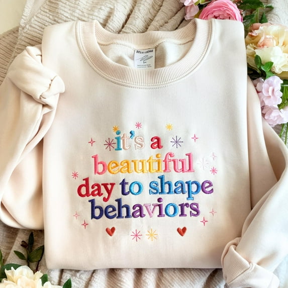 Embroidered ABA Therapist Sweatshirt, Behavior Squad Crewneck - Walmart.com