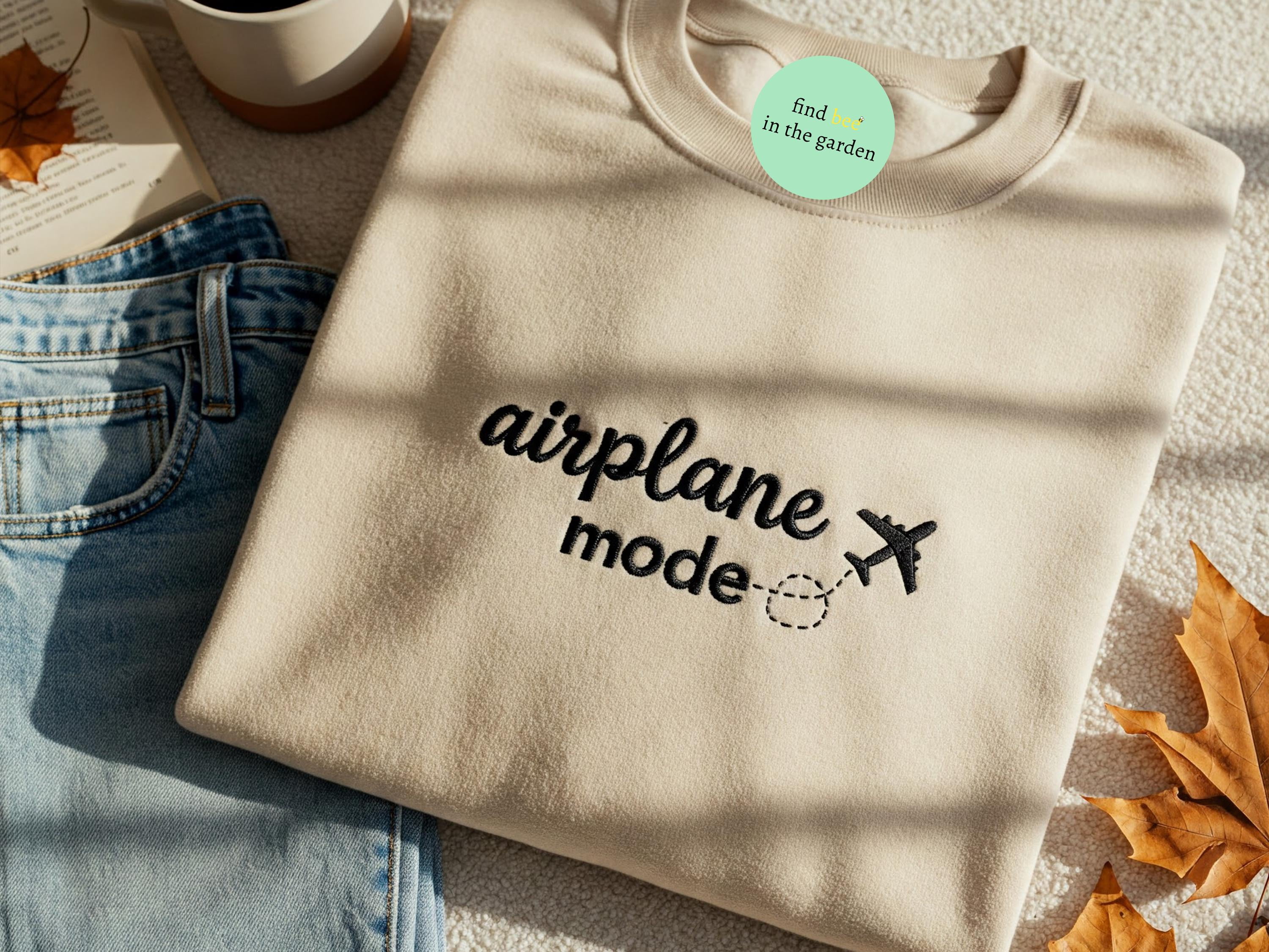 Embroidered Airplane Mode Sweatshirt, Vacay Crewneck for Travelers ...