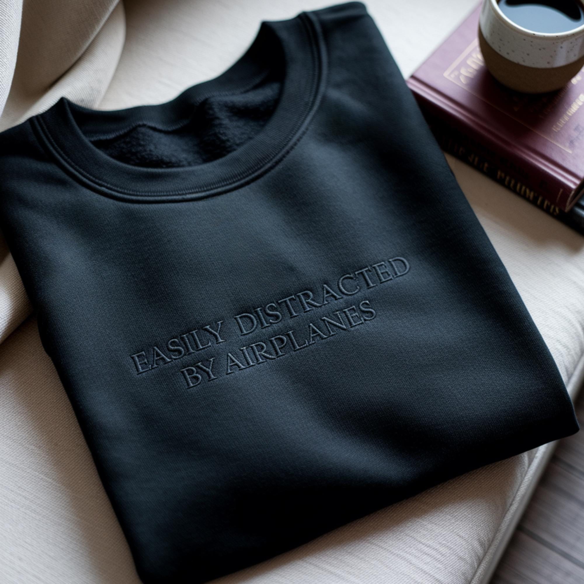 Embroidered Airplane Sweatshirt, Easily Distracted Pilot Gift - Walmart.com