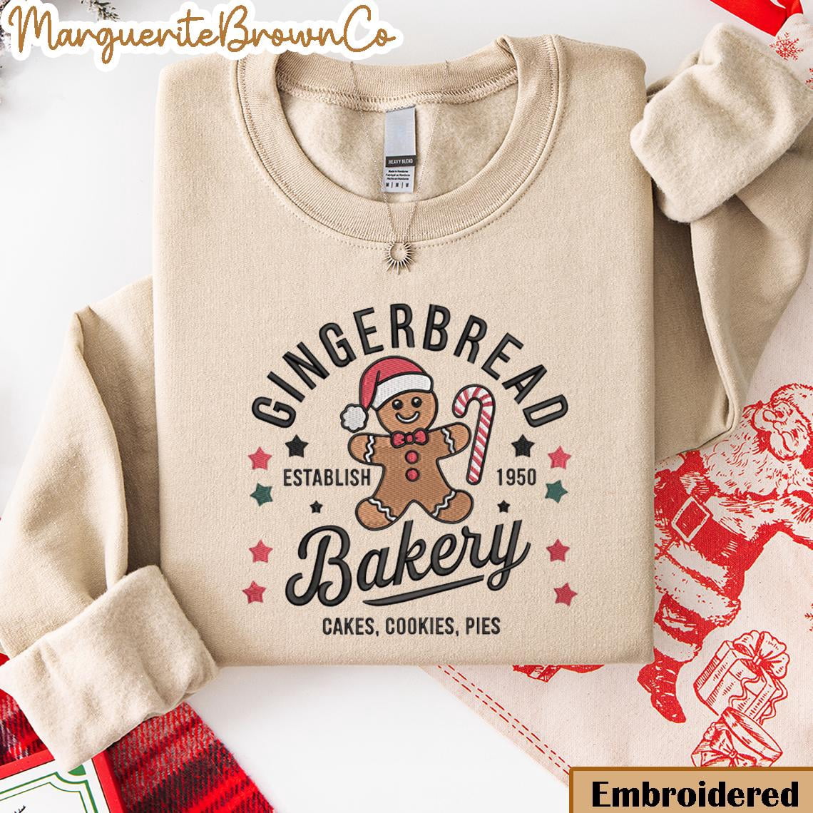 Embroidered Baking Co Shirt, Gingerbread Bakery Shirt, North Pole ...