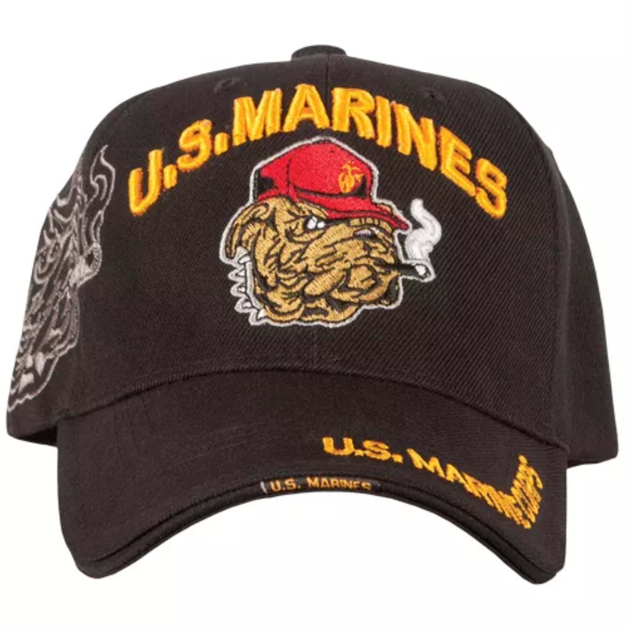 Embroidered Ball Cap Black - Bulldog Shadow Marine - Walmart.com