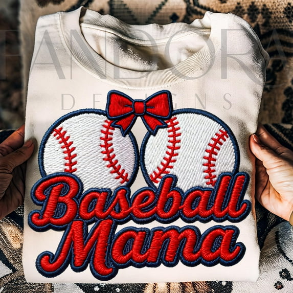 Embroidered Baseball Mama Png, Coquette Bow Baseball Mom Sublimation ...