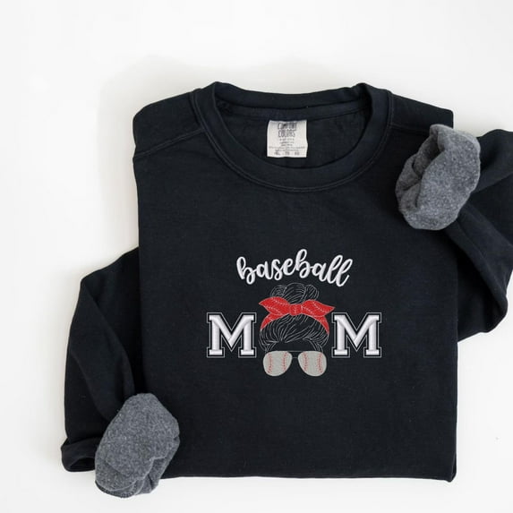 Embroidered Baseball Mom Sweatshirt, Game Day Sweater - Walmart.com