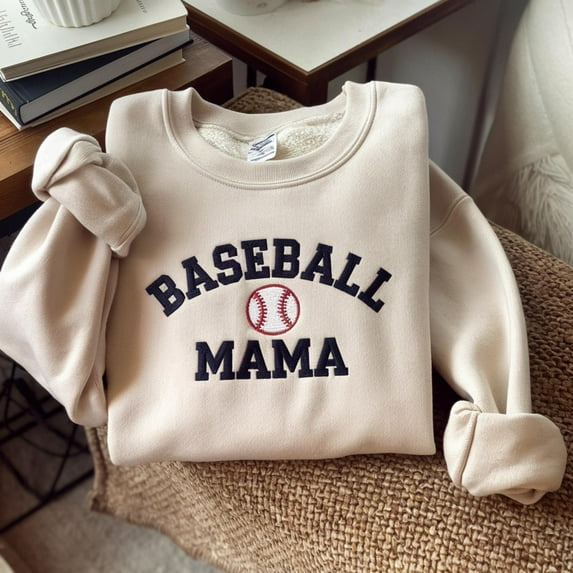 Embroidered Baseball Mom Sweatshirt, Kids Name Sleeve - Walmart.com