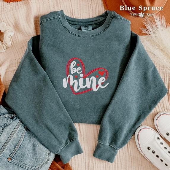 Embroidered Be Mine Sweatshirt, Be Mine Valentine Sweatshirt, Valentine ...
