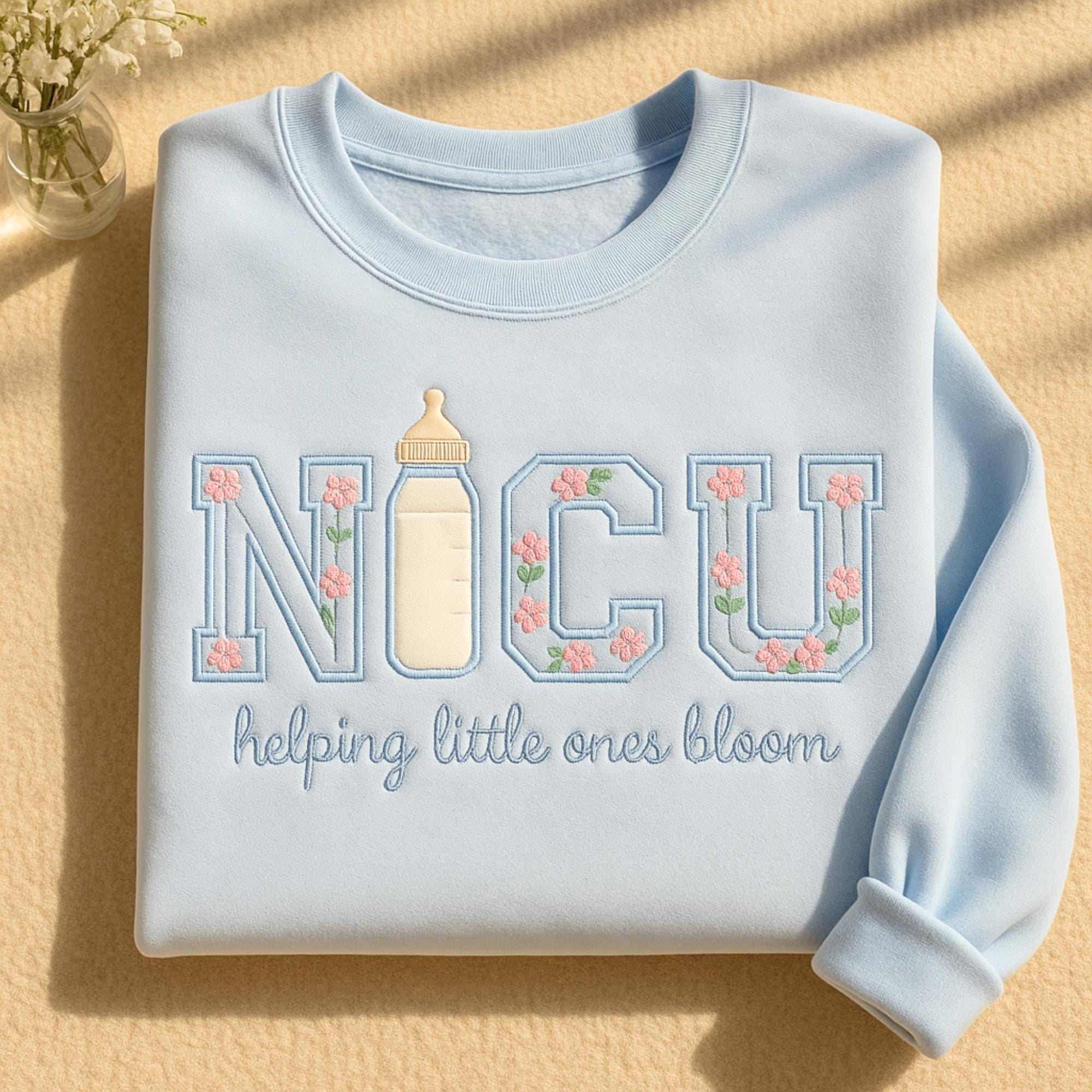 Embroidered Bear NICU Sweatshirt Hoodie, Neonatal Intensive Care Unit ...