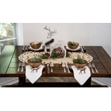 Embroidered Beige Winter Snow Scene Table Runner (14" x 27"/ 16" x 35 ...