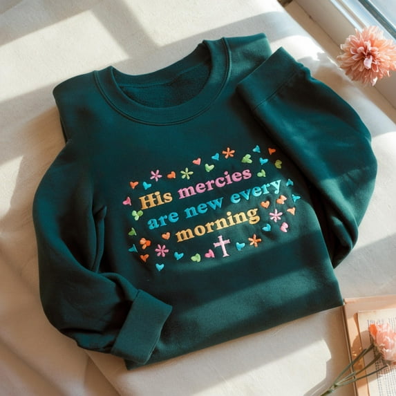 Embroidered Bible Verse Sweatshirt, Religious Floral Christian Gift ...
