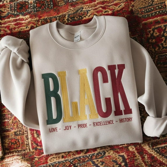 Embroidered Black History Sweatshirt, Black History, African Pride ...